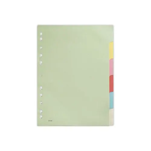 Jeu d'intercalaires multicolores carte 180 g - A4 - 6 onglets neutres