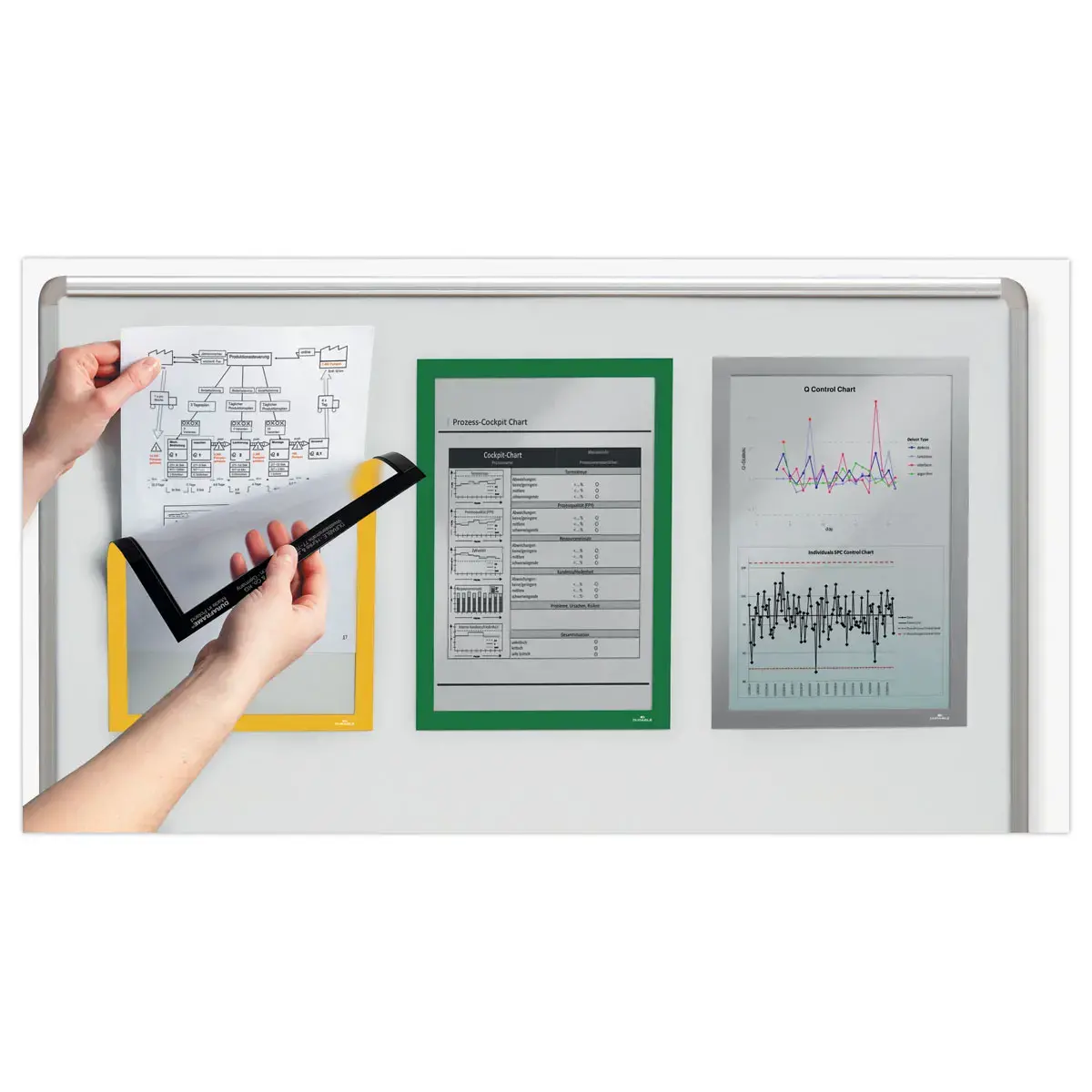 Lot de 5 cadres d'affichage magnétique DURAFRAME - Vert - Pochettes ...